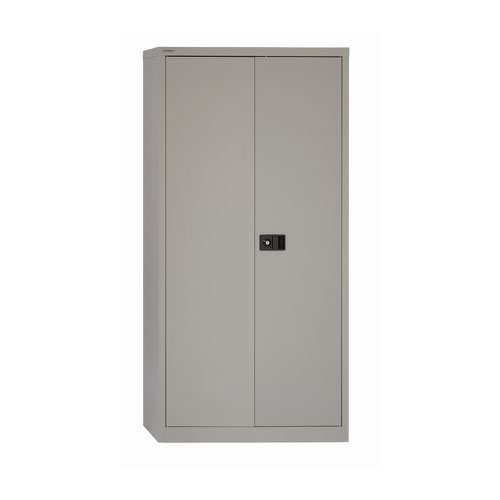 Context Storage 2 Door Cupboard in Goose Grey & 3 Black Shelves 1806h ...