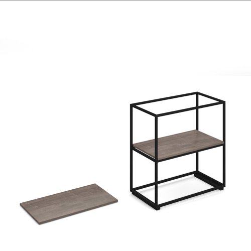 Flux modular storage double wooden inner shelf - grey oak - Office Monster