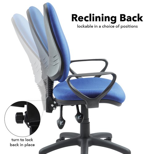 Vantage 100 2 lever PCB operators chair with fixed arms - blue - Office ...