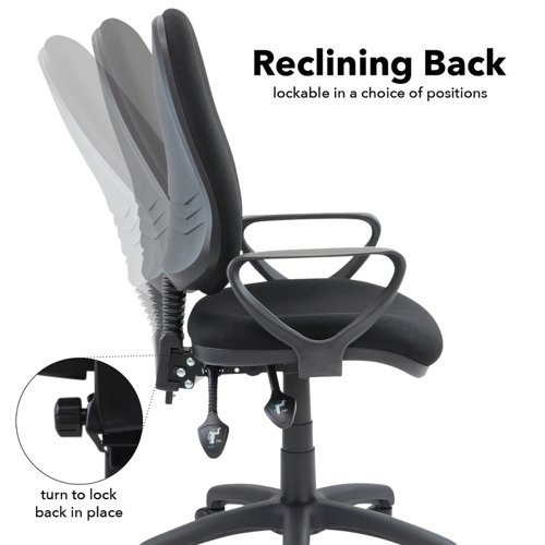 Vantage 100 2 lever PCB operators chair with fixed arms - black ...