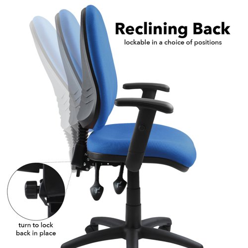 Vantage 100 2 lever PCB operators chair with adjustable arms - blue