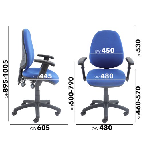 Vantage 200 3 lever asynchro operators chair with adjustable arms ...