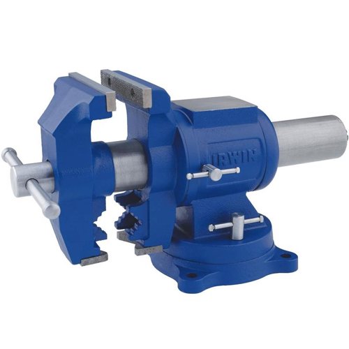Irwin 5 in. Cast Iron Multi-Purpose Bench Vise 360 deg Swivel Base ...