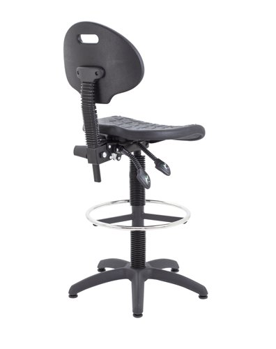 Factory Chair 2 Lever with Draughtsman Kit Static Foot Ring Black