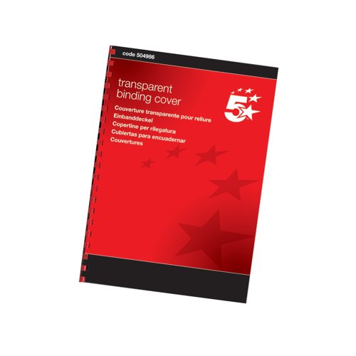 Comb Binding Covers 5 Star Office 100-Pack A4 Clear PVC - 150 Micron ...